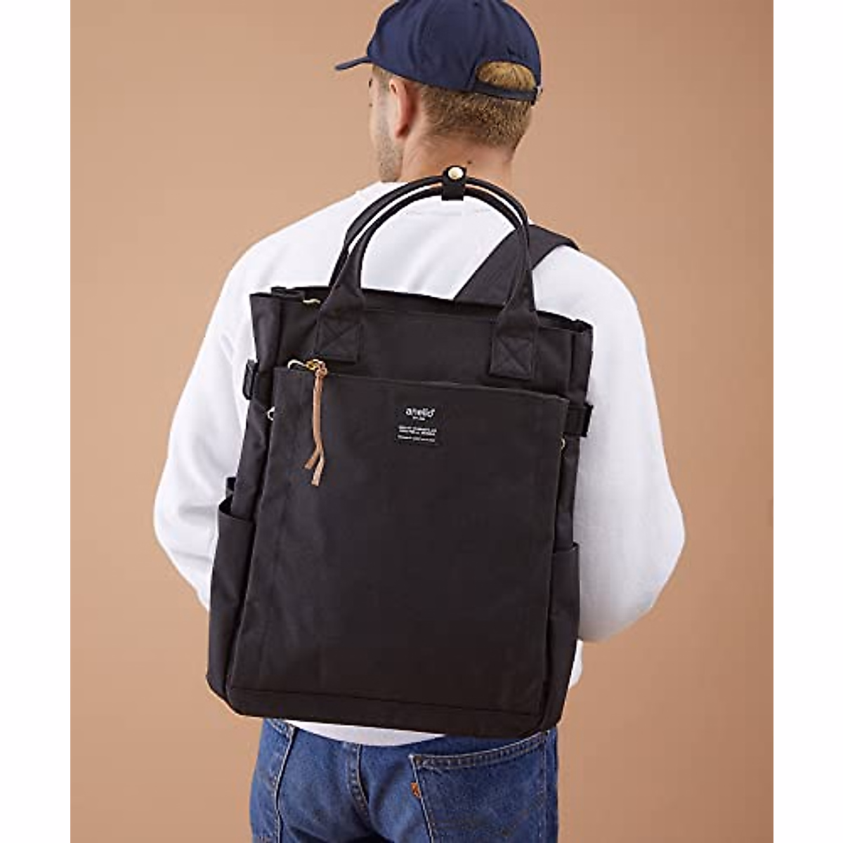 anello(アネロ) Women Regular 2-Way Tote Backpack, Biege