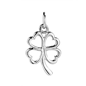 AeraVida Lucky Clover Heart Leaf .925 Sterling Silver Pendant Charm | Adorable Summer Silver Pendant for Women | Pendant Anniversary Jewelry Gift | Charm Pendant for Daughter