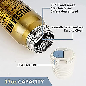 Best Husband Ever 17oz Stainless Steel Bullet Tumbler - Gifts for Him, Husband Gifts from Wife - Gifts for Husband for Anniversary, Husband Birthday Gift, Husband Christmas Gifts