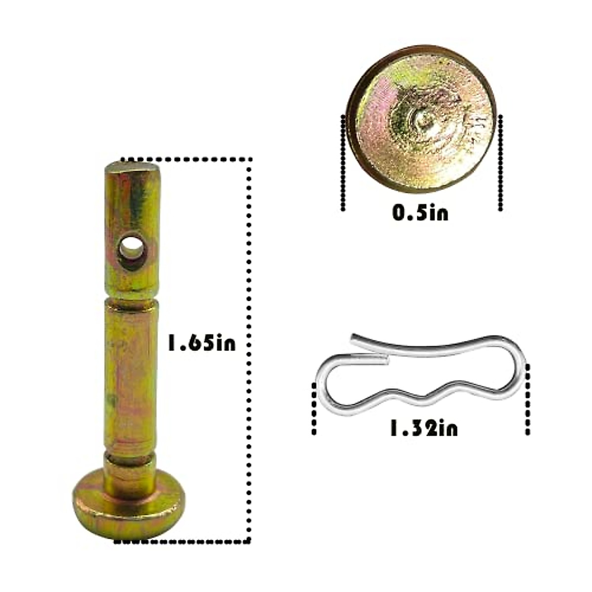 OUSTUE 10 pcs Snowblowers Shear Pins Kit - Cotter Pin 714-04040 and Shear Pin 738-04124 730-04124A for MTD Troy-Bilt Snow Blowers Replacement .25 in x 1.5 in