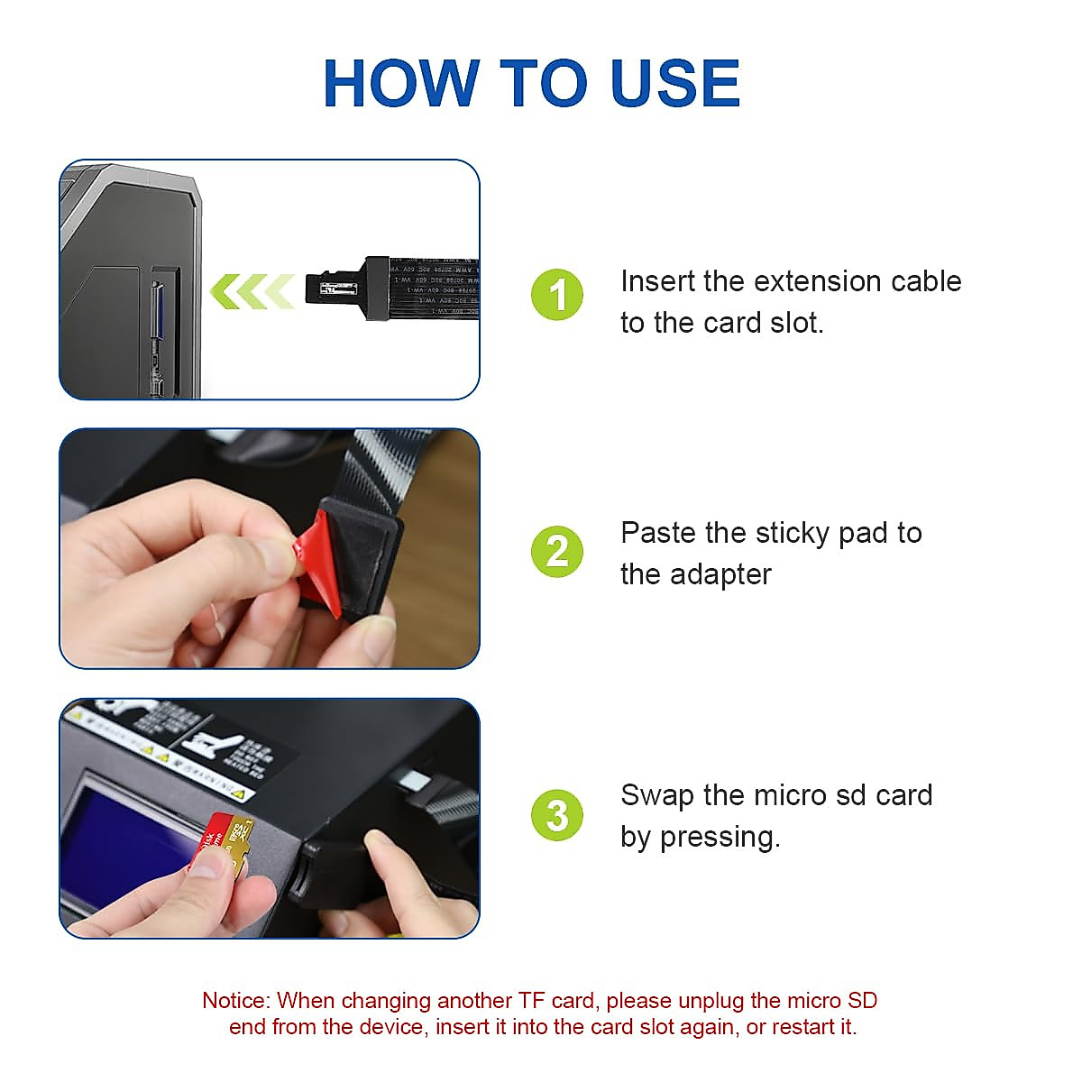 LANMU Micro SD to Micro SD Card Extension Cable Adapter Flexible Extender Compatible with Ender 3 Pro/Ender 3/Ender 3 V2/Ender 5 Plus/Ender 5 Pro/CR-10S Pro/Raspberry Pi(5.9in/15cm)