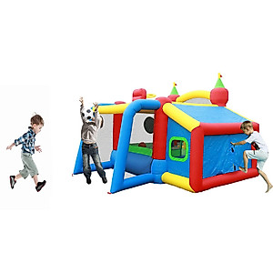 WELLFUNTIME Inflatable Bounce House,Jumping Castle Slide with Blower,Kids Bouncer with Ball Pit