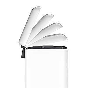 WENKO 54920218 8 Gallon Kitchen with Foot Pedal, Hands Free, Made of Steel, Dimensions (WxHxD): 13.4x24x12.8 in, Trash Can with lid, White