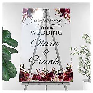 Roses Themed Wedding Sign - Wedding Welcome Sign - Wedding Reception Poster - Wedding Signs For Ceremony