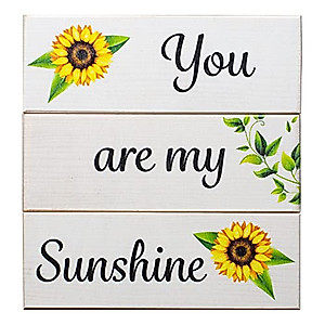 JennyGems You Are My Sunshine Decor Sign, Sunflower Decorations, Tabletop, Mantel and Centerpiece Modern Farmhouse Accents, Made in USA