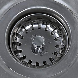 Danco 88275 3-1/4 inch Kitchen Sink Basket Strainer Splash Guard with Stationary Post, Stainless Steel