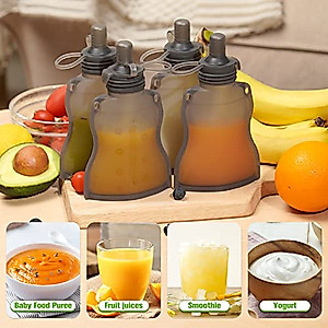 haakaa Yummy Pouch Reusable Baby Food Pouch, Baby Food Storage Toddler Kids Squeezable Pouch, Washable Freezer - Make Homemade Organic Food for Babies/Toddlers, 4oz, 2 Pack,6m+