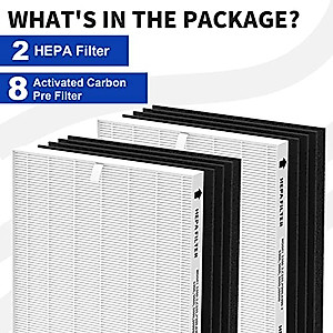 CFKREYA 5300 Replacement Filter 115115 Filter A, Compatible with Winix PlasmWave Air Purifier 5300, C535, 5300-2, 6300-2, P300, 2H13 True HEPA with 8 Carbon Pre-Filters