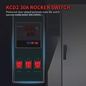 DaierTek 30A 250V KCD2 KCD4 Rocker Switch DPST 4 Pin Red Lighted 120V Rocker Toggle Switch ON Off Heavy Duty T125-3Pack
