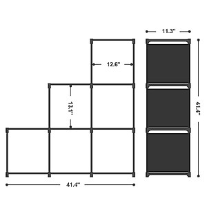 Cube Storage Organizer, 6 Cube Modular Shelves Storage Organizer, DIY Closet Storage Rack for Books Clothes Toys Shoes Arts(Black)-Wishwill