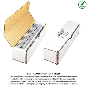T&G 10 Pieces DIN Rail Slotted Aluminum RoHS 8" Inches Long 35mm Wide 7.5mm High