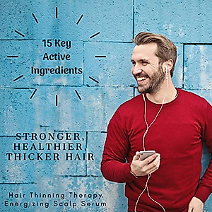 PURA D'OR Scalp Therapy Energizing Scalp Serum Revitalizer (4oz) with Argan Oil, Biotin, Caffeine, Stem Cell, Catalase & DHT Blockers, All Hair Types, Men & Women (Packaging may vary)