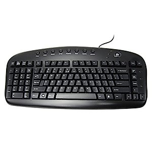 Ergonomic Left Handed Keyboard for Business/Accounting - 8 Multimedia Hotkeys - Eliminates RSI and Carpal Tunnel - Patented Natural_Reduce Back and Shoulder Strain to Improve Posture(REFURBISHED)