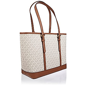 Michael Kors Jet Set Travel Signature Small Top Zip Shoulder Tote Vanilla