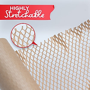 XFasten Honeycomb Packing Paper 12" x 66' Reusable Cushion Kraft Packing Paper for Moving, Alternative Bubble Packing Wrap for Breakable Dishes Packing Supplies for Moving with 20 Fragile Stickers