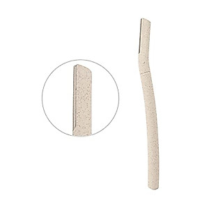 Biodegradable Eyebrow Razors, Facial Hair Remover, Shaver, Trimmer, Shaper, Dermaplaning Tool, 12 pcs Natural Color