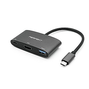 USB C to HDMI Multiport Adapter, USB C Digital AV Adapter with 4K HDMI Output USB 3.0 Port and USB-C Charging Port for MacBook, iPad, Dell, Chromebook, Computer, Laptop, Smartphone and More