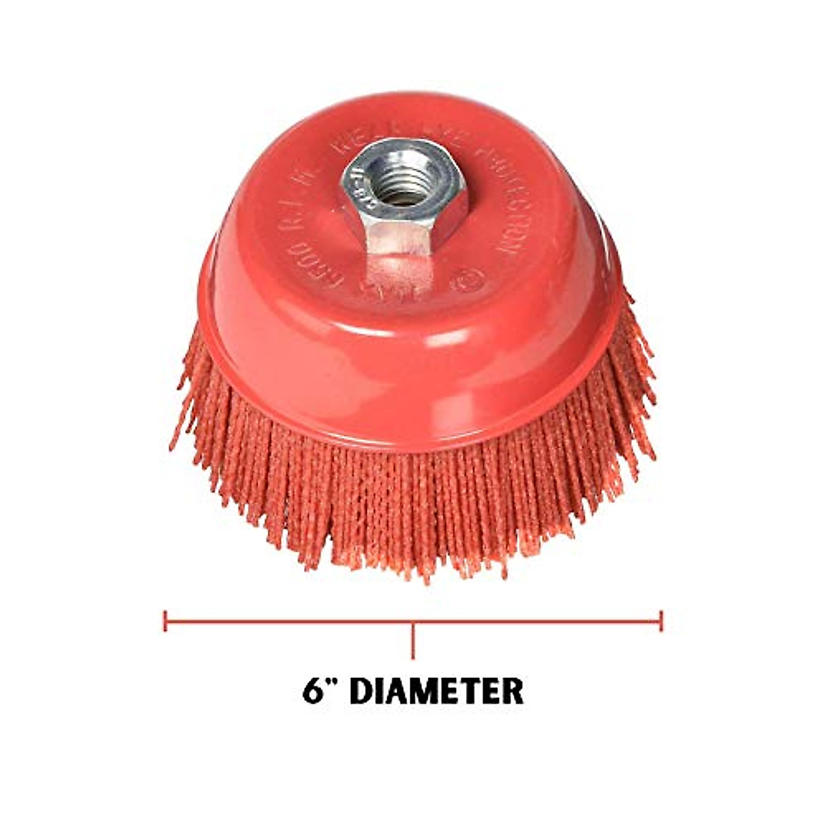 Al's Liner Abrasive 180 Grit Nylon Bristle Cup Brush - 6 Inch - Safe for Use on Metal, Wood, Aluminum and Plastic Surfaces (TOOR6)