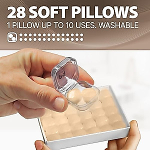 PQ Sleeping Ear Plugs Silicone - 28 Wax Moldable Ear Plugs for Sleeping Noise Cancelling for Sleeping and Swim Ear Plugs, Sound Blocking Ear Plugs level 32 Db, (28 Silicone Earplugs), Color: Skin Tone