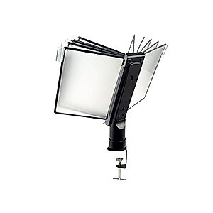 Aidata FDS011L Desk Clamp Reference Organizer, Black, Clear and Efficient Organization and Presentation of Reference Materials, Product Viewing Height from Desk 340mm (13.4") up To 660mm (25.98")