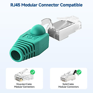 Cable Matters 8-Color 200-Pack Cat6 / Cat5e RJ45 Strain Relief Boots, RJ45 Boot, Cat6 Boot, CAT6 Ethernet Boots, Fits 6.4mm (0.25 in) Ethernet Cables