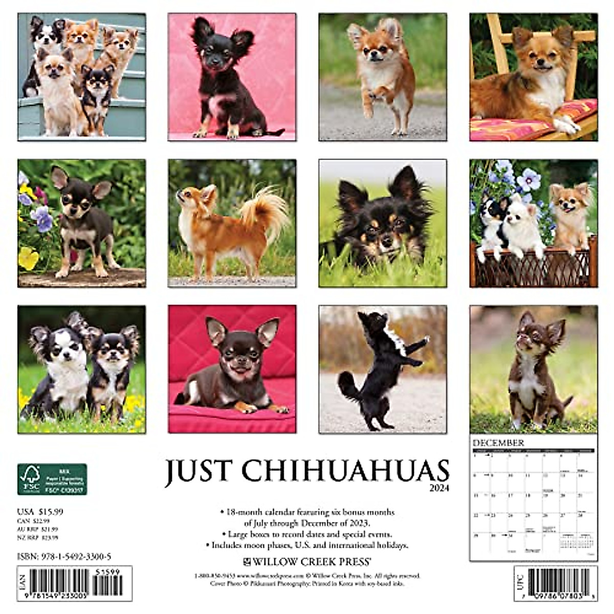 Just Chihuahuas 2024 Calendar