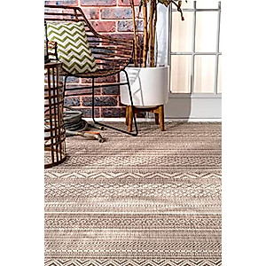 nuLOOM Erlinda Tribal Indoor/Outdoor Area Rug, 3' x 5', Beige