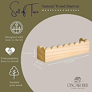 Scalloped Shelves Set of 2 - Wood Nursery Book Shelves - Preassembled Baby Bookshelf - Cloud Shelves for Nursery - Toddler Bookshelf for Nursery Bookshelf - Montessori Bookshelf Kids -Baby Book Shelf