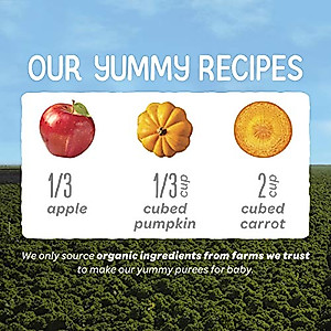 Happy Baby Organics Clearly Crafted Stage 2 Baby Food Apples, Pumpkin & Carrots, 4 Ounce Pouch (Pack of 16)