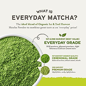 SEN CHA Naturals Organic Everyday Matcha Powder, Authentic Japanese Matcha Green Tea Powder, Premium First & Second Harvest Culinary Grade Organic Matcha Tea, Lattes & Baking, 12oz Bag (1 Pack)