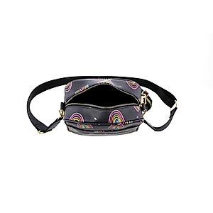 Olivia Miller Women's Rainbow Print Faux Leather Square Crossbody Handbag Purse