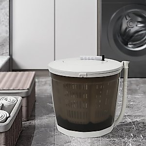 Mini Portable Washing Machine, 2 in 1 Manual Non-Electric Washing Machine, Compact Clothes Spin Dryer, Mini Traveling Outdoor Washing Suitable for apartments, dormitories, hotels (Grey)