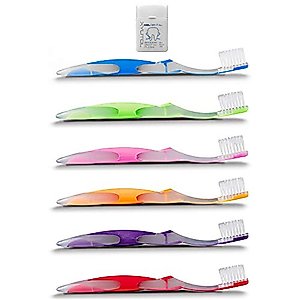 SoFresh Flossing Toothbrush Kids Soft Variety Bundle with Xylitol Dental Floss