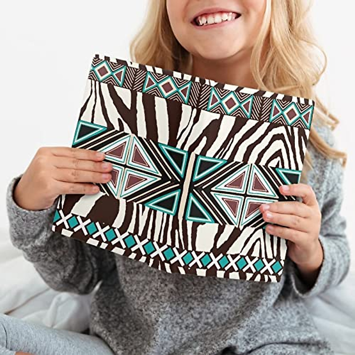 Tongluoye Aztec Geometry Brown Spirals Book Protector Pouch for Girls Boys Classic Book Dust Jacket Covers with Anti-scratch Design Durable Stretchable Book Box Suitable for Most Books Nice Gifts