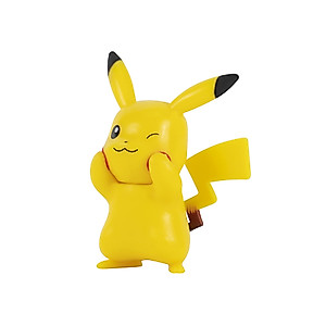 Pokemon PKW0178 3 Pack-Features 2 Pikachu, Wynaut & 3-Inch Leafeon Battle Figures-Authentic Details, Multi