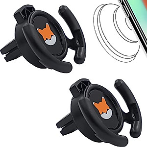 HOMEFOX Holder Car Mount Compatible for Popsocket Collapsible Grips- 2 Pack Mount for Car Vent, Socket Car Holder for iPhone with Secure Vent Clip for Horizontal Air Vent ONLY, Black