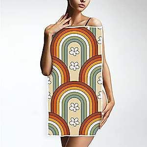 HUSSRITY Rainbow Bridge and Flower Towels Super Soft Hand Towel Highly Absorbent Washcloths Quick Dry Bath Towel 30x15 Inch Durable Lightweight