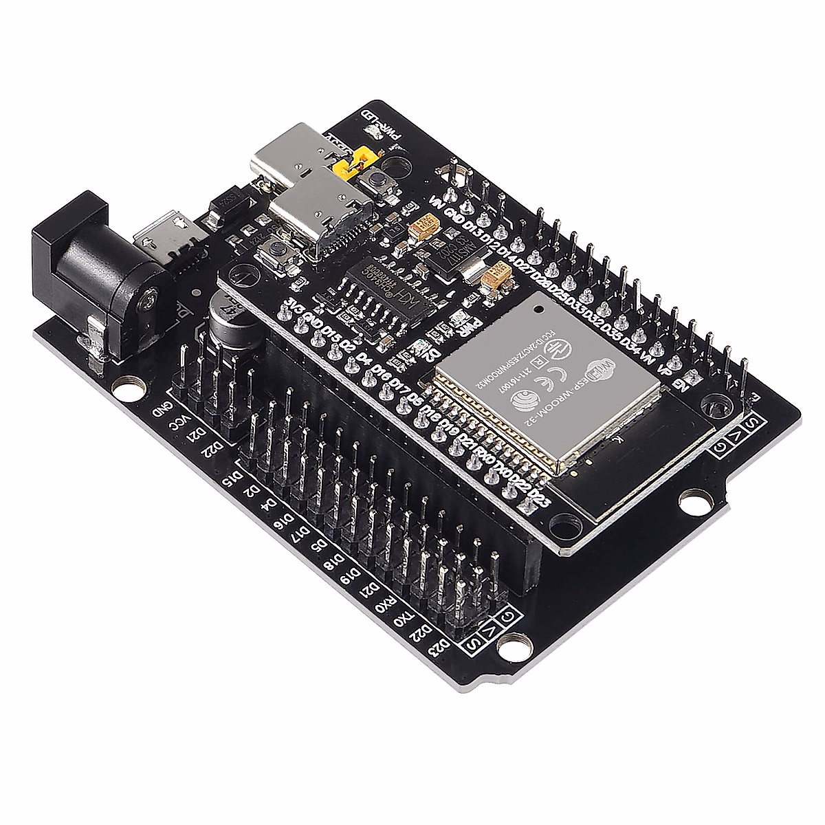 AITRIP 2 Sets ESP-WROOM-32 ESP32 ESP-32S Type-C USB Development Board Type-C USB CH340C WiFi+Bluetooth Ultra-Low Power Dual Core ESP32-DevKitC-32 ESP-WROOM-32 Expansion Board for Arduino