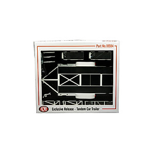 ModelToyCars Tandem Car Trailer with Tire Rack, White - Acme 18984-1/18 Scale Diecast Accessory