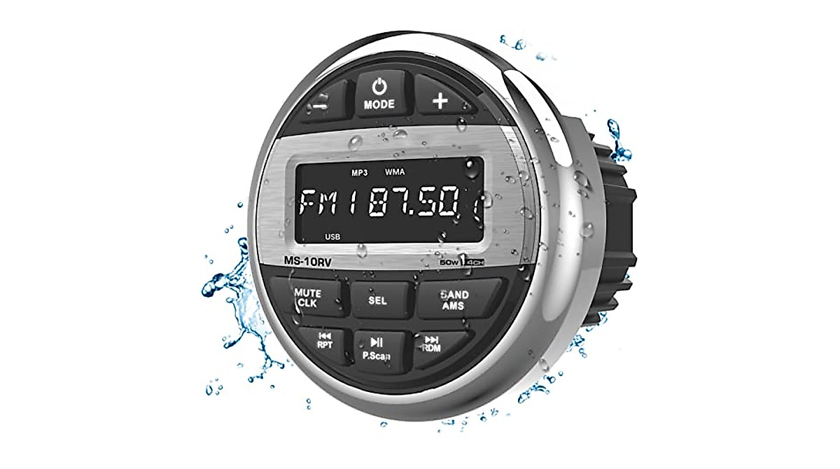 Waterproof Bluetooth Marine Radio for Boats & More
