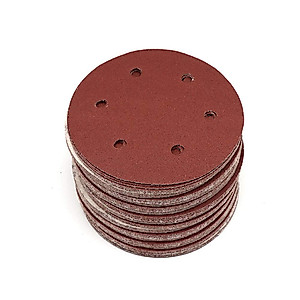 Jiayouy 80 Grit 9 Inch 6 Hole Hook and Loop Sanding Disc Flocking Sandpaper for Random Orbit Sander 10Pcs