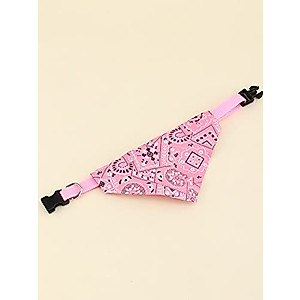 Milumia Pet Floral Print Dog Bandana Adjustable Buckle Dogs Scarf Pet Accessories Pink Medium
