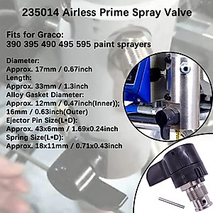 Powswopx 235014 Airless Prime Spray Valve Drain Valve Replacement for Graco 390 395 490 495 595 Aftermarketr Airless Paint Sprayer