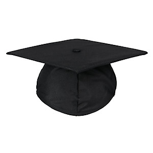 FtyFty Unisex Adult Matte Graduation Cap with Tassel Year Charm (Black with royal)
