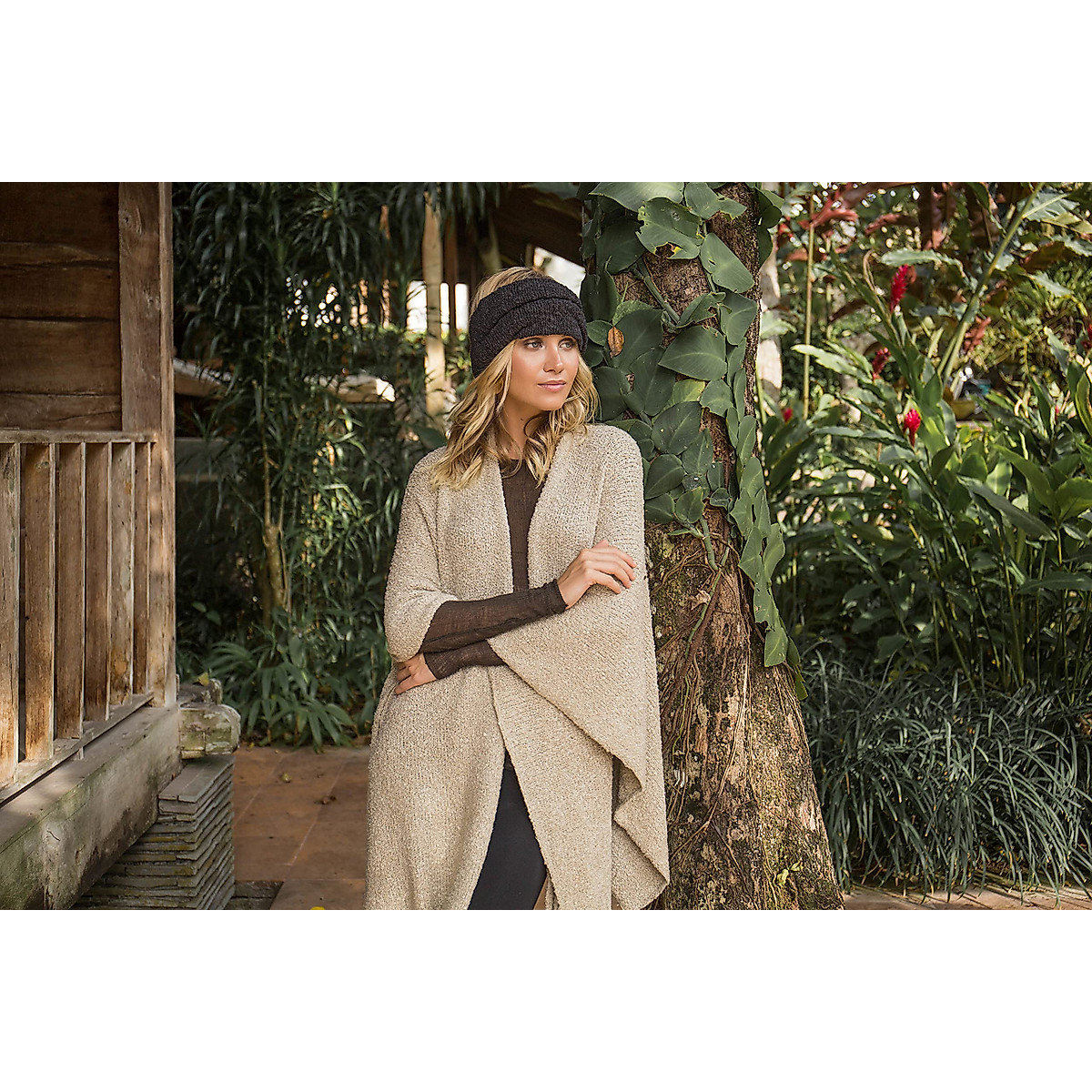 SHU-SHI Womens Cozy Knit Poncho Sweater Shawl Wrap Open Front Cape Lightweight Kimono