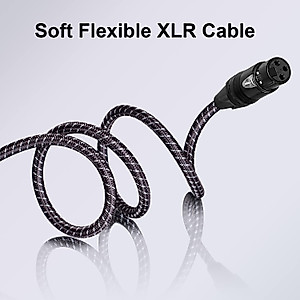 MIKIZ XLR Cables for Microphone 25ft 6 Packs - Braided Premium Balanced XLR Mic Cable 3-Pin Male to Female Dual Shielded