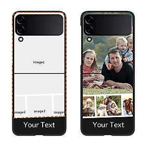 Klsify Custom Multiple Photos Collage Phone Case for Samsung Galaxy Z Flip 3 5G 2021/Galaxy Flip3 5G Customized Personalized Multiple Image Text Picture Shockproof Protective Black Soft Cover Shell