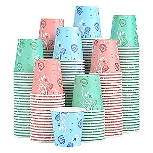 Lamosi 300 Pack 3 oz Rose Paper Cups for Bathroom, Bathroom Cups 3 oz Paper, Mouthwash Cups, Small Drinking Cup(Fruits), Mini Paper Cups for Parties, Picnics, Barbecues, Travel and Events