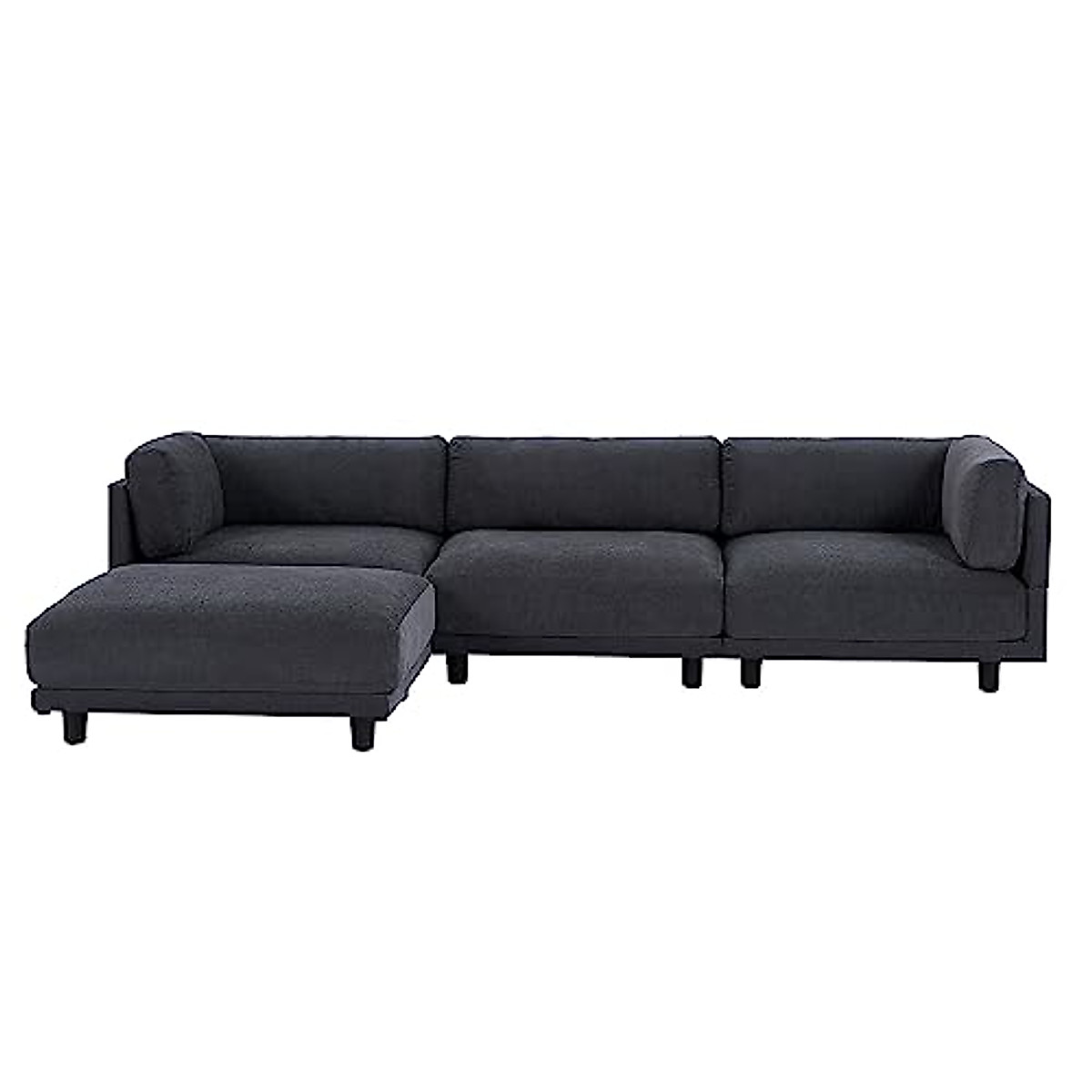 Eafurn 102.4" Convertible Sectional Sofa with Reversible Chaise and Detachable Cushion Back, L Shaped Corner Couch,Comfy Polyester Blend Upholstered Sofa&Couches for Living Room Furniture Sets
