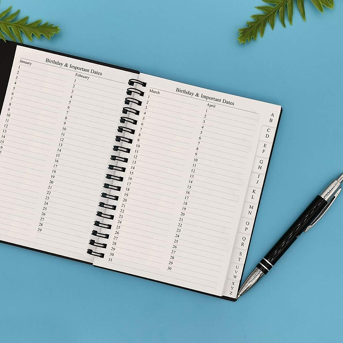 Nokingo Telephone Address & Birthday Book with Tabs, Address Log Book for Contacts, with Phone Numbers, Addresses, Birthday & Password. Alphabetical A-Z Organizer, Black, 5x7 inch